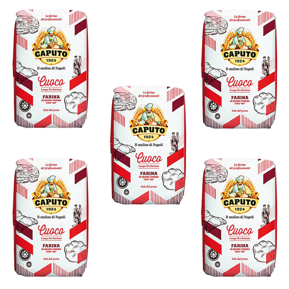 Caputo Chef/Cuoco, Tipo 00 Pizzamehl, 5 x 1 kg – Pizza Dude
